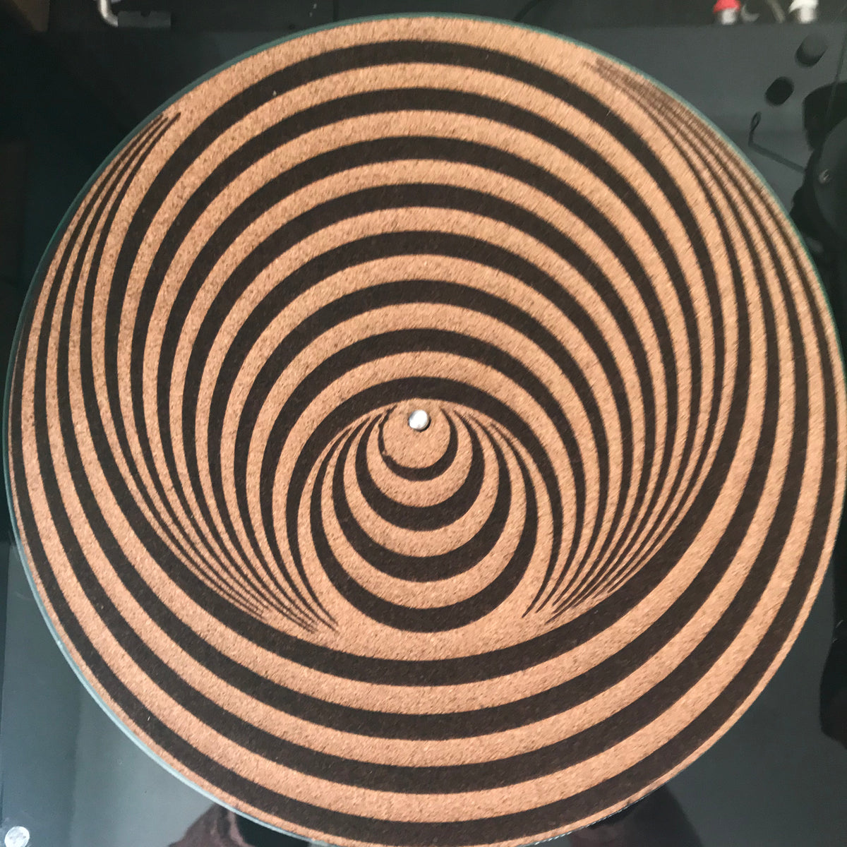 Cork Turntable | vinyl | record | Slip Mat | Vertigo Swirl – ForgedInFlame